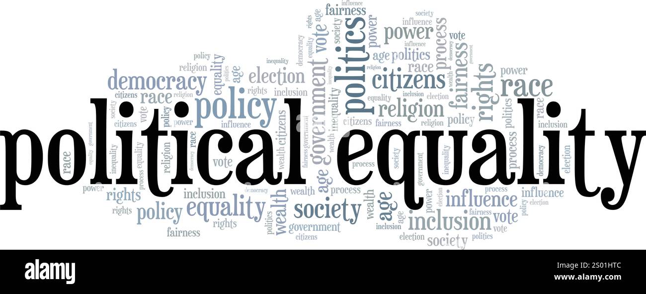 Political Equality word cloud conceptual design isolated on white ...