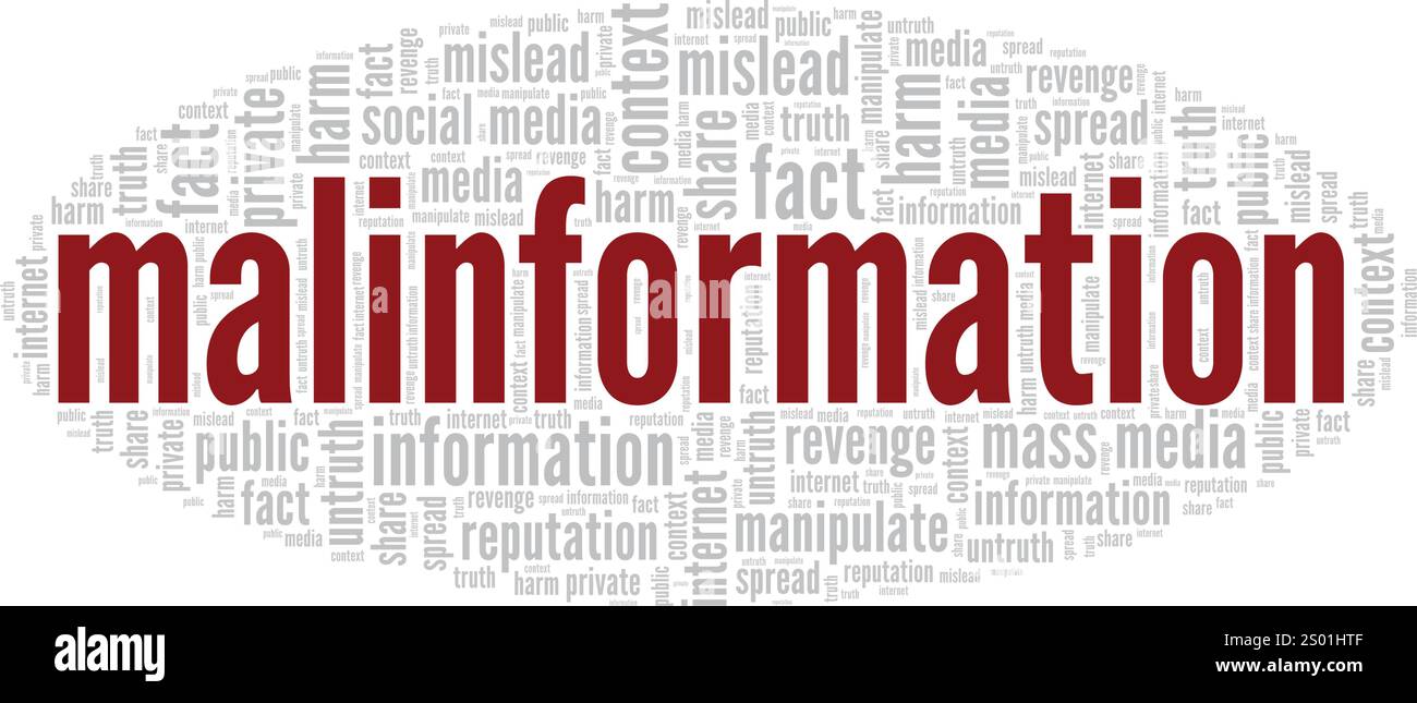 Malinformation word cloud conceptual design isolated on white ...