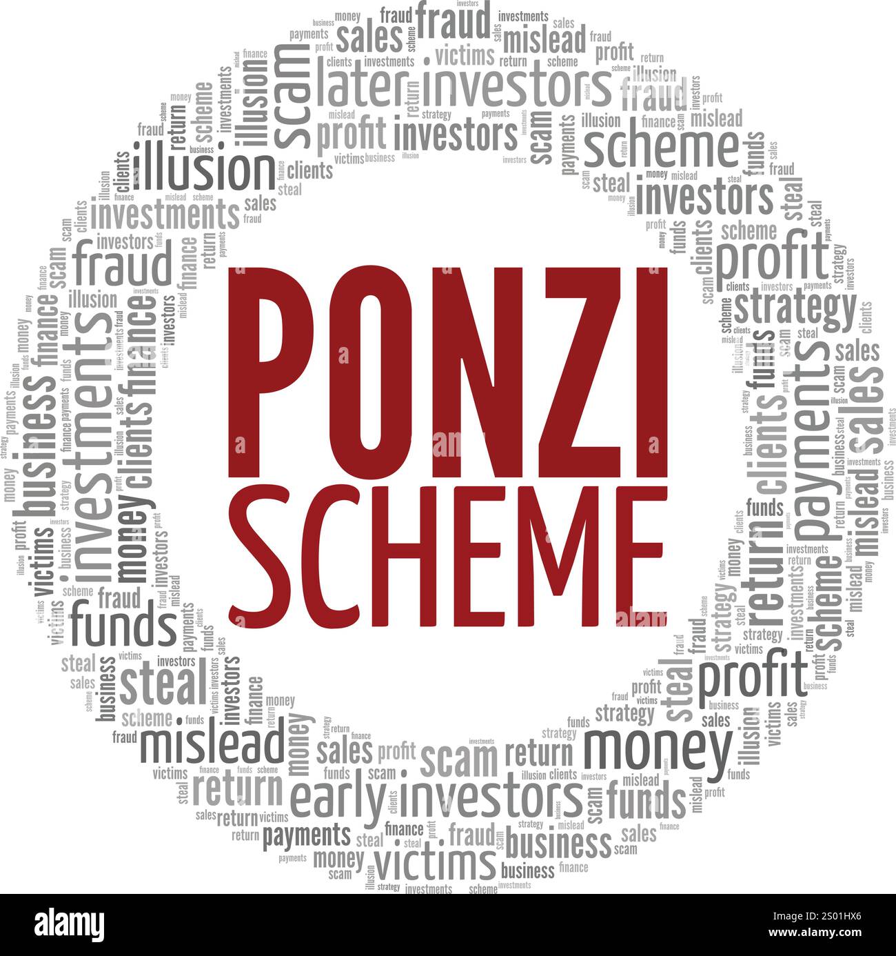 Ponzi Scheme word cloud conceptual design isolated on white background ...