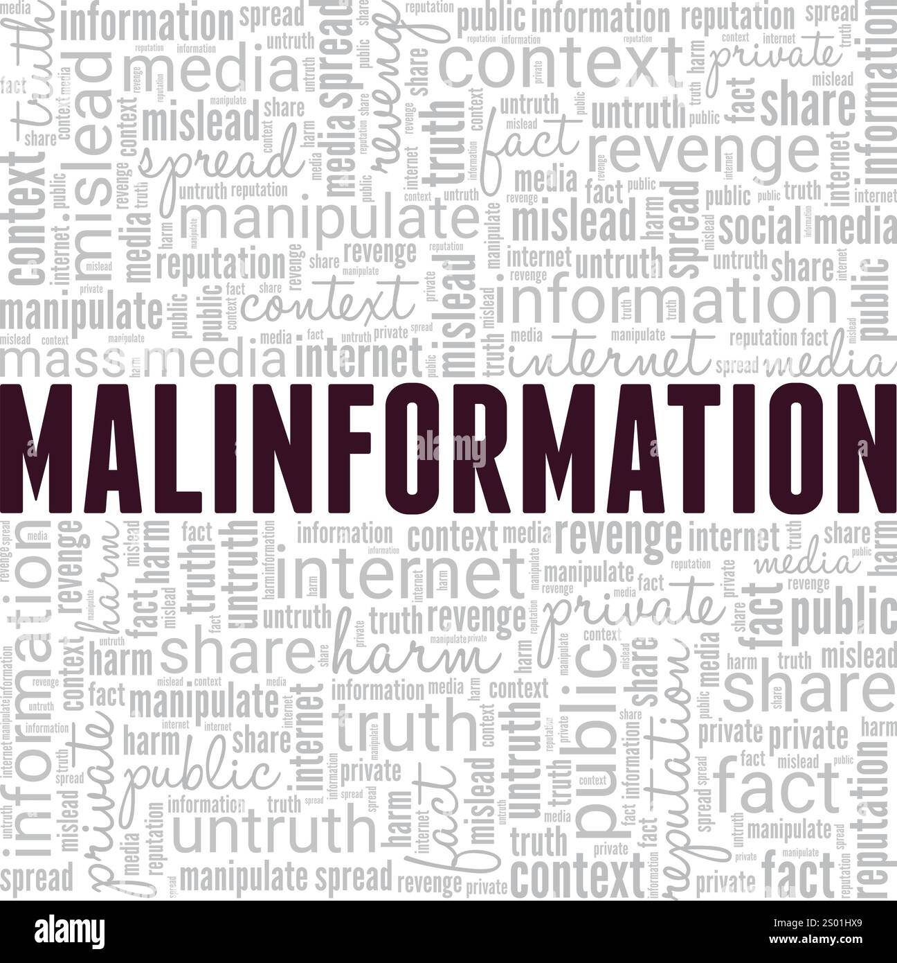 Malinformation word cloud conceptual design isolated on white ...