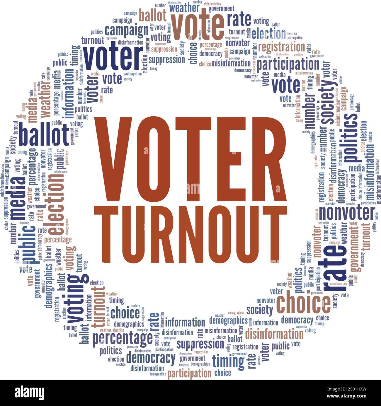 Voter Turnout word cloud conceptual design isolated on white background ...