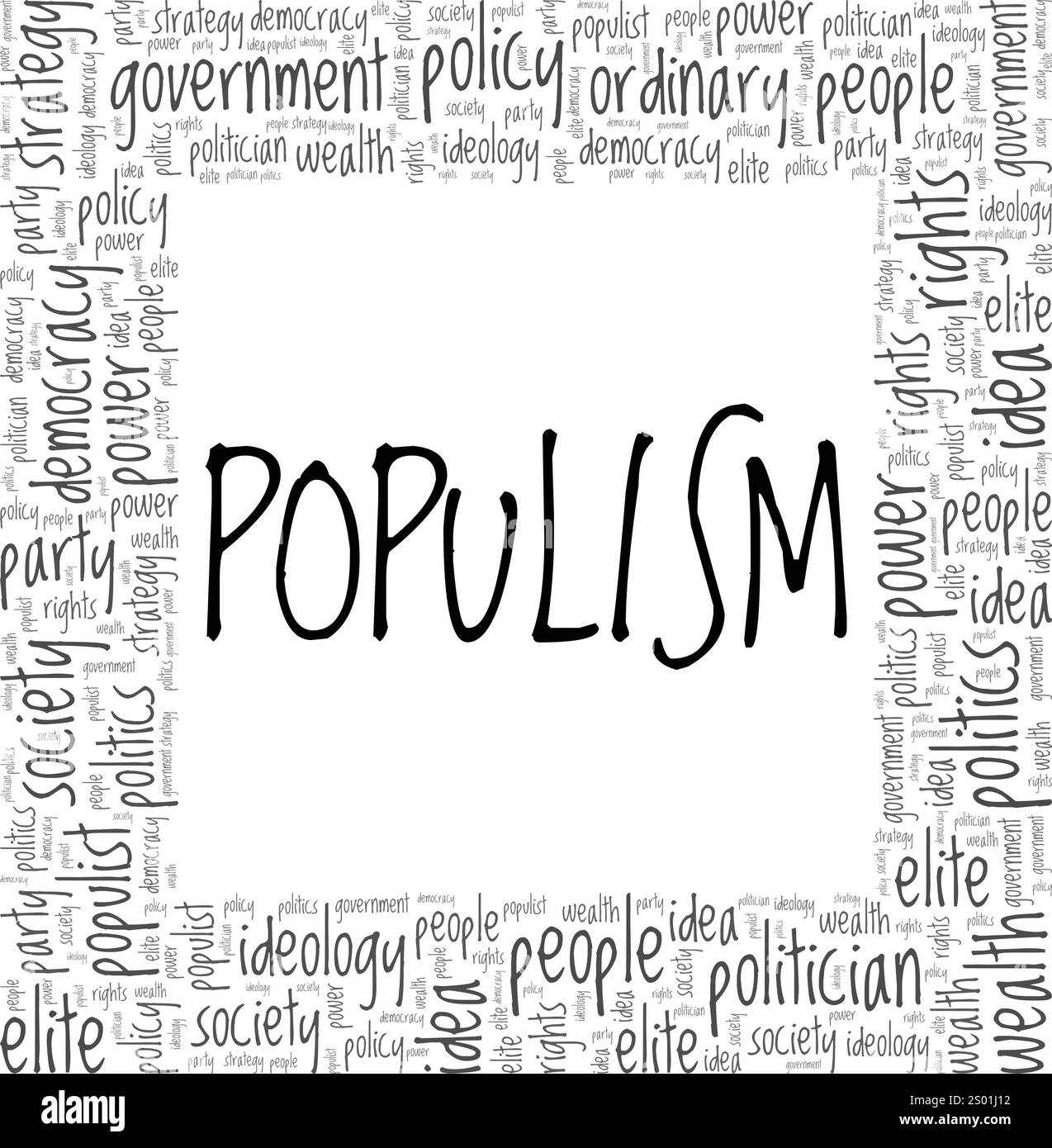 Populism word cloud conceptual design isolated on white background ...
