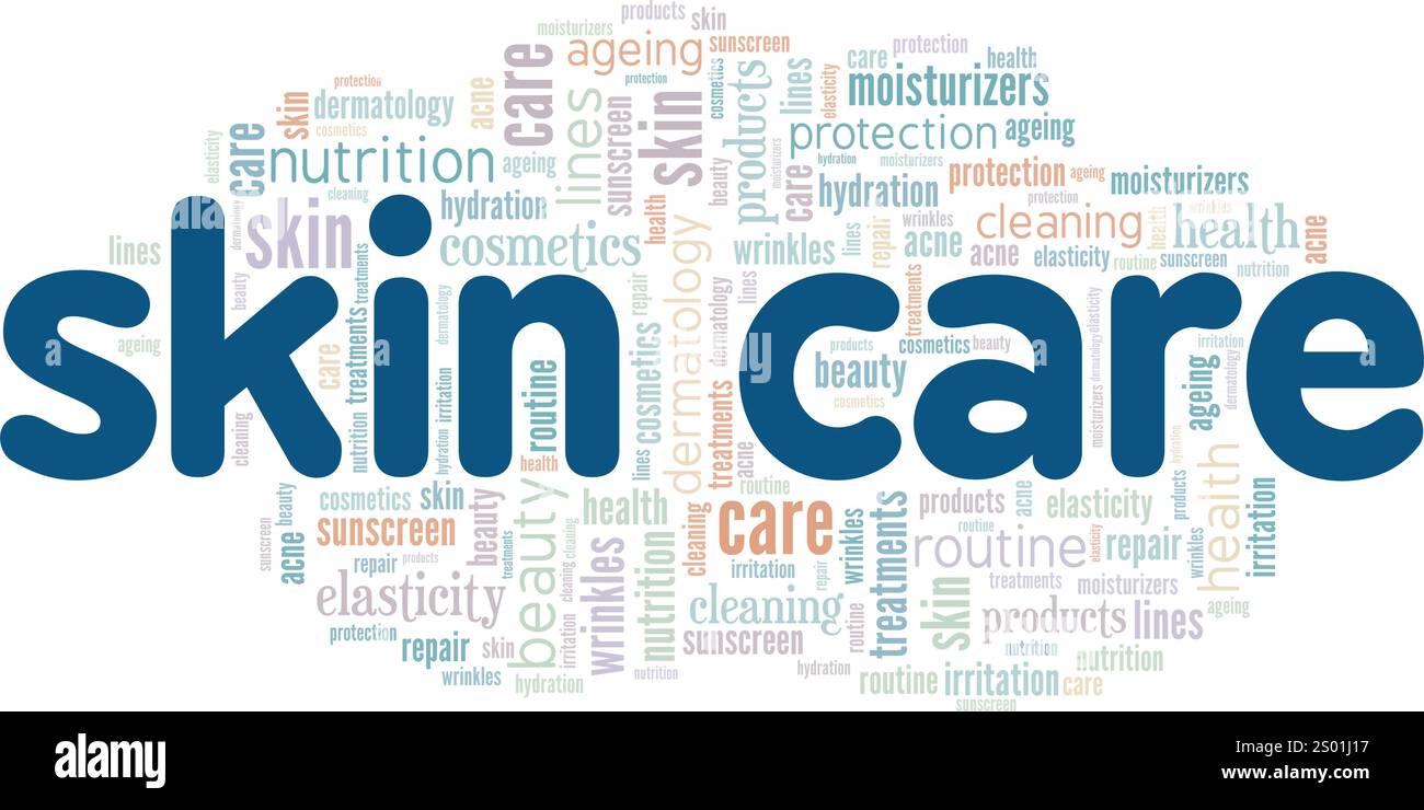Skin Care word cloud conceptual design isolated on white background ...