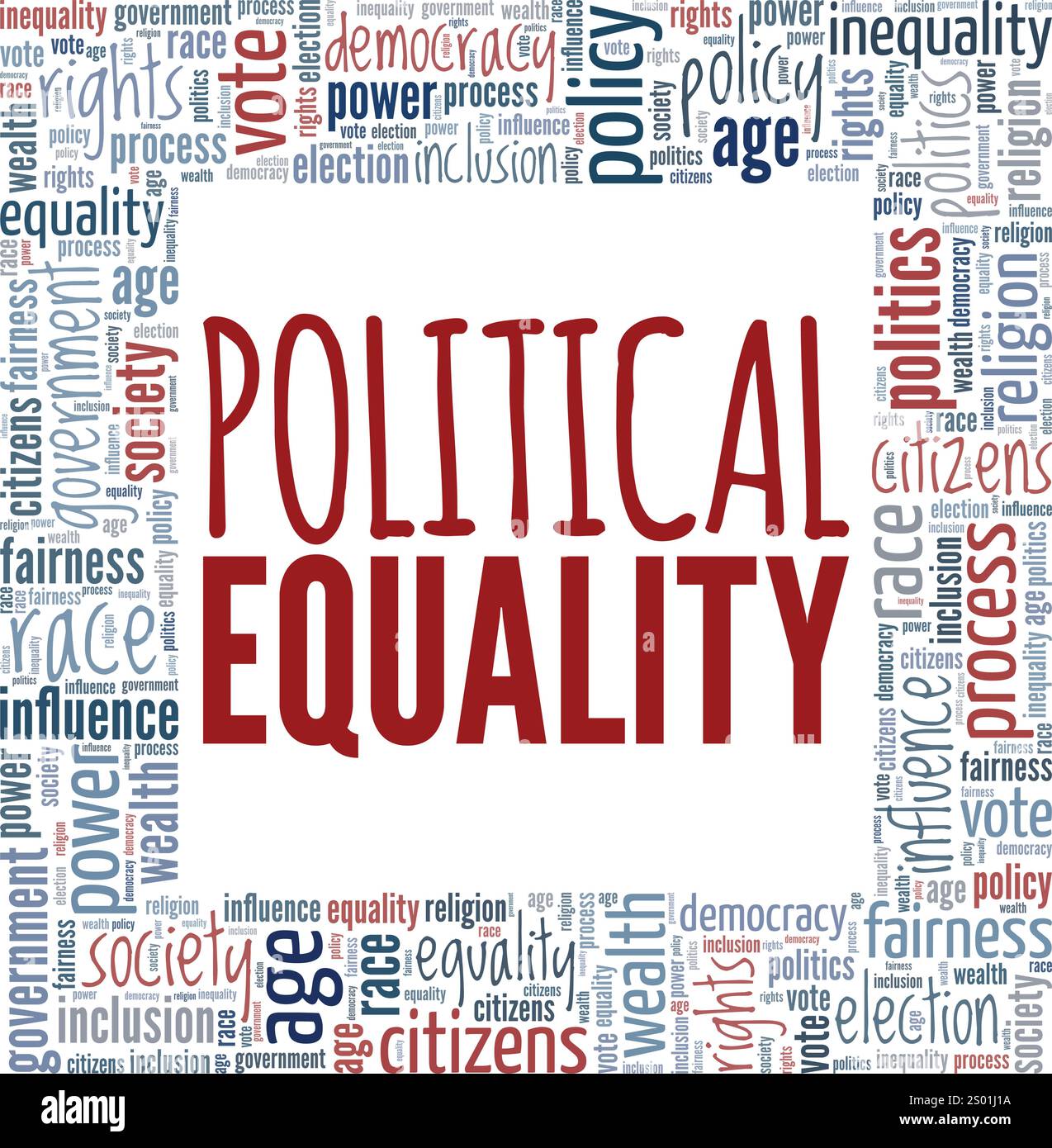 Political Equality word cloud conceptual design isolated on white ...