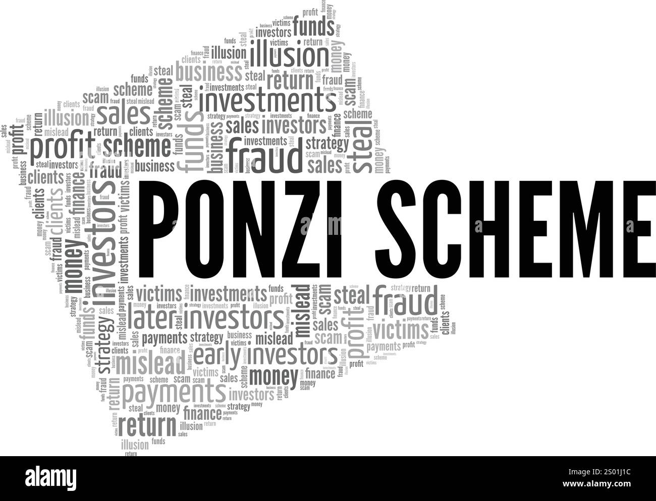 Ponzi Scheme word cloud conceptual design isolated on white background ...