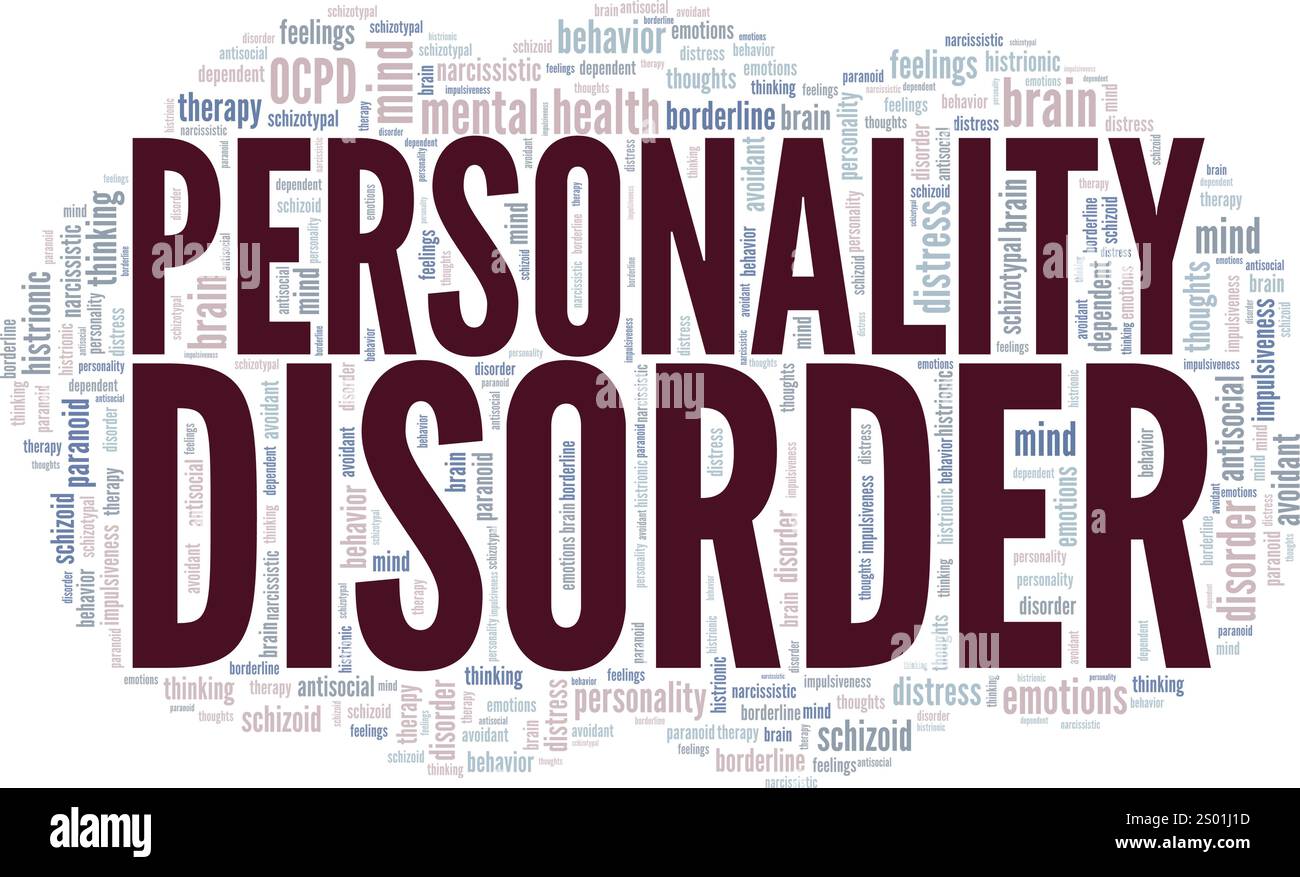 Personality Disorder word cloud conceptual design isolated on white ...