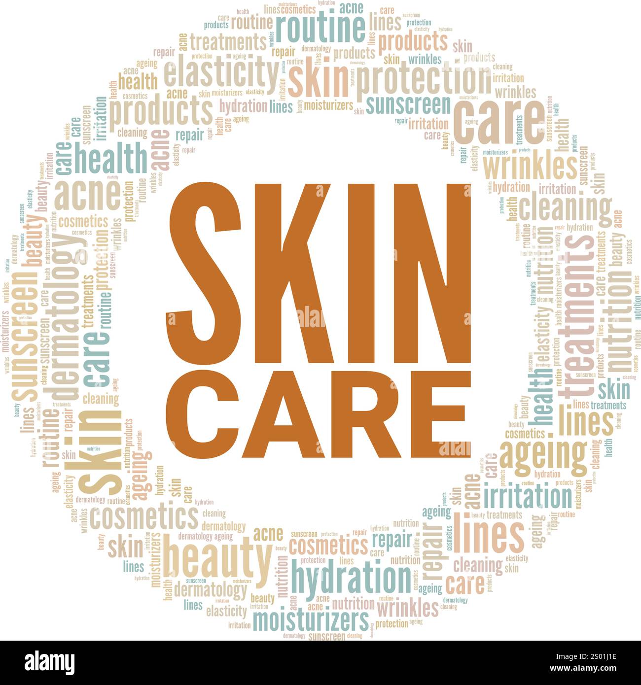 Skin Care word cloud conceptual design isolated on white background ...