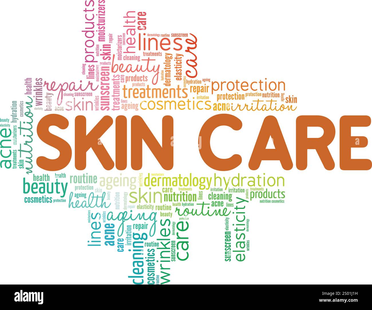 Skin Care word cloud conceptual design isolated on white background ...