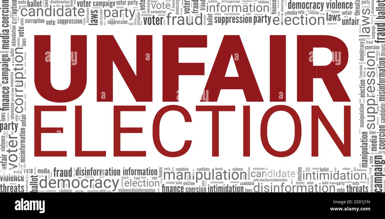 Unfair Election word cloud conceptual design isolated on white ...