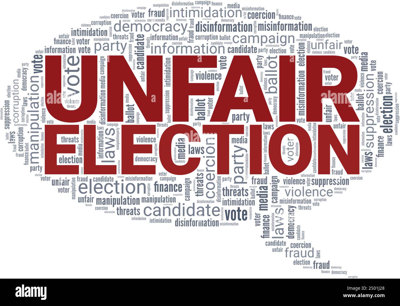 Unfair Election word cloud conceptual design isolated on white ...