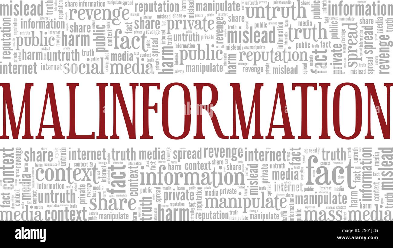 Malinformation word cloud conceptual design isolated on white ...