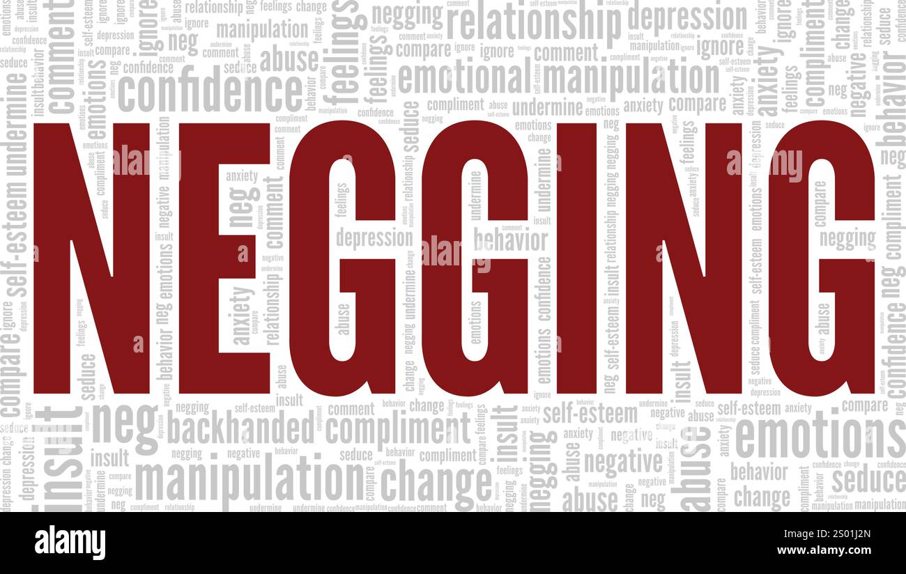 Negging word cloud conceptual design isolated on white background Stock ...