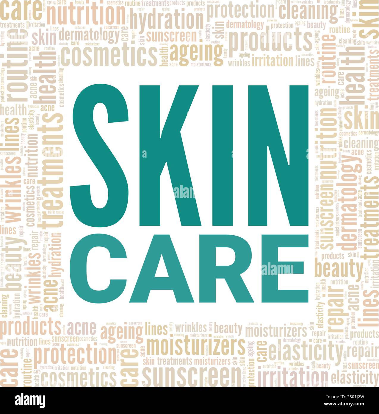 Skin Care word cloud conceptual design isolated on white background ...
