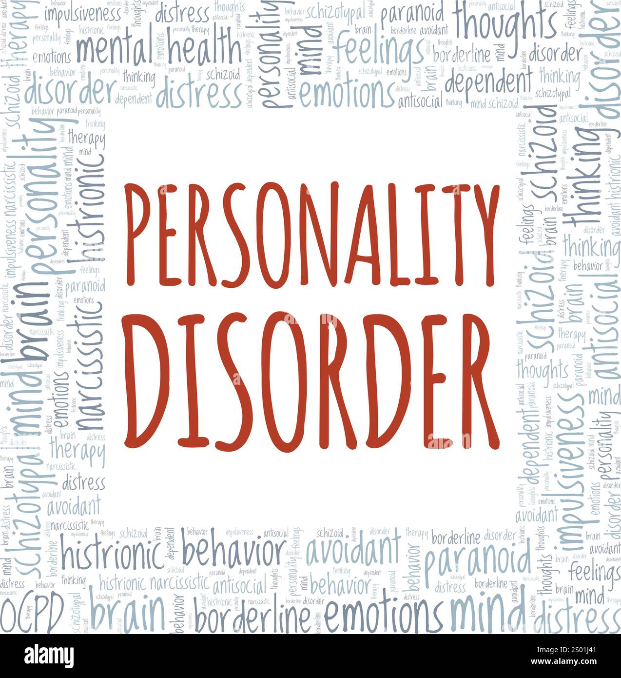 Personality Disorder word cloud conceptual design isolated on white ...
