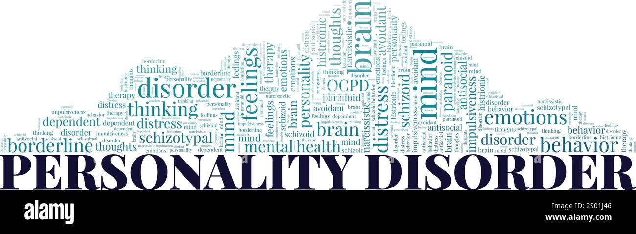 Personality Disorder word cloud conceptual design isolated on white ...