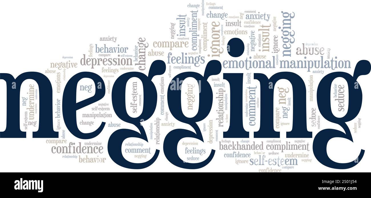 Negging word cloud conceptual design isolated on white background Stock ...