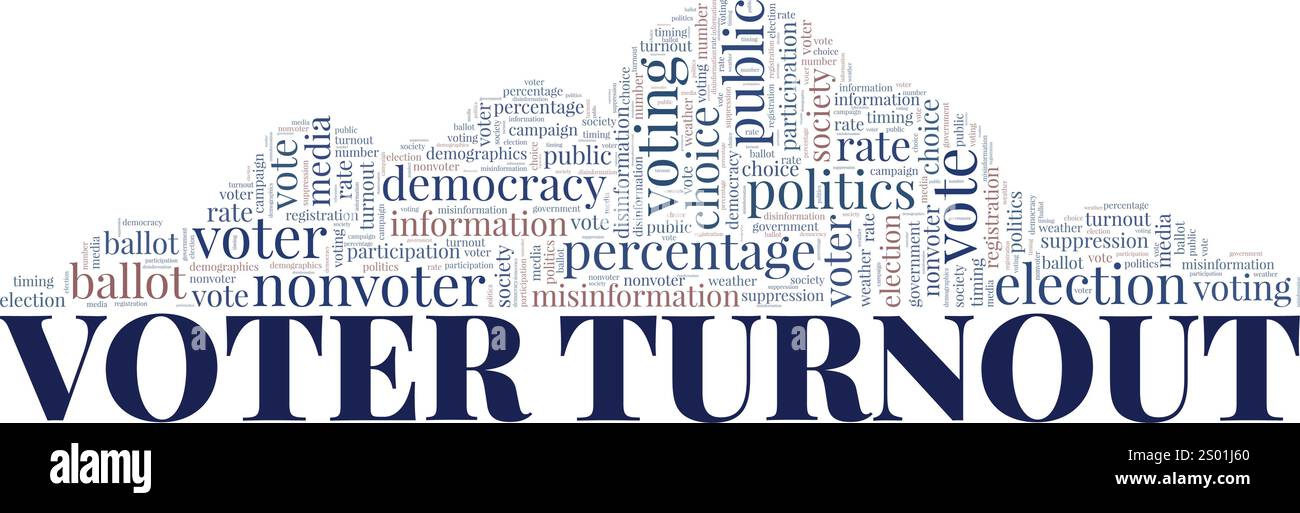 Voter Turnout word cloud conceptual design isolated on white background ...