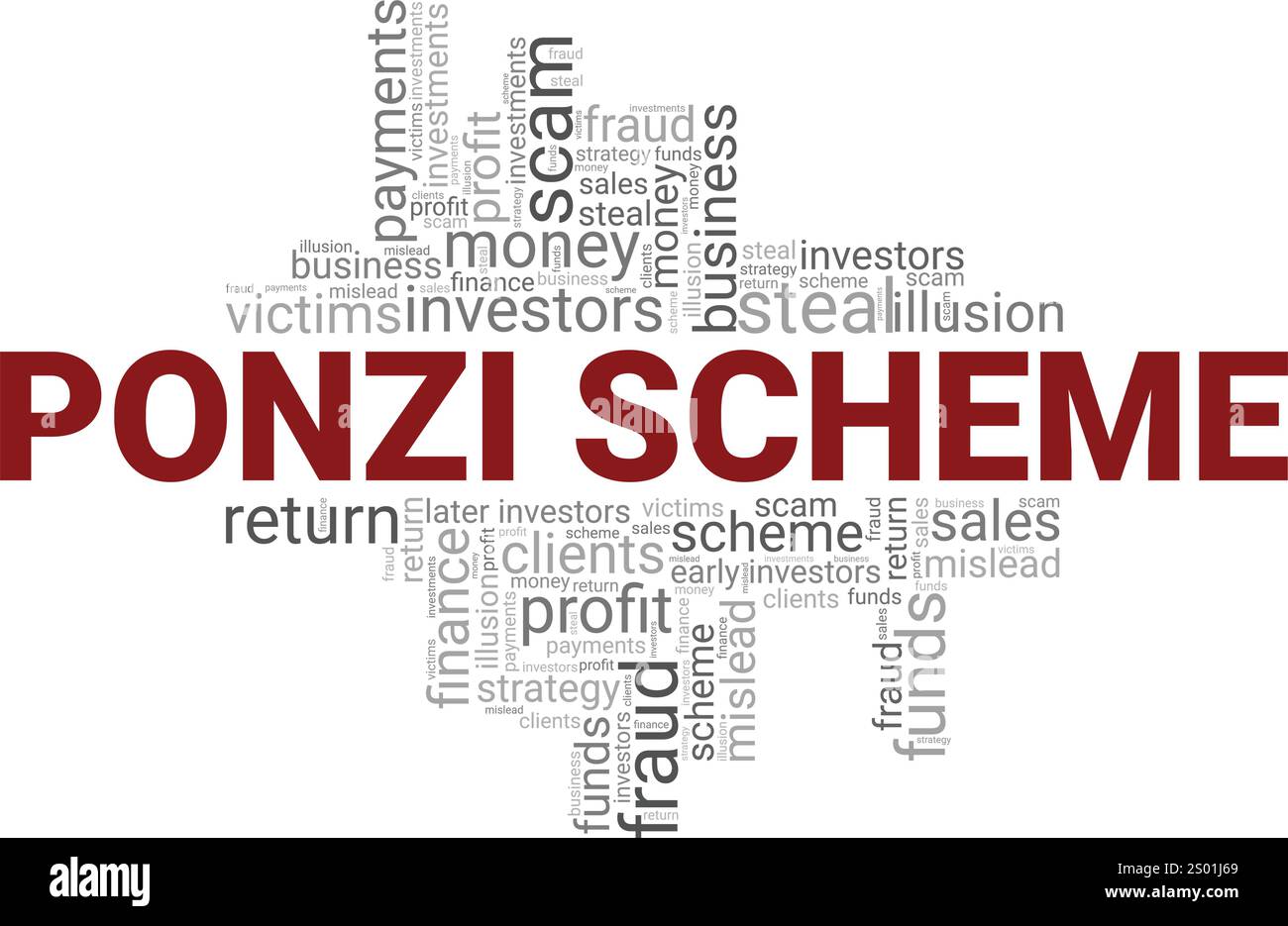Ponzi Scheme word cloud conceptual design isolated on white background ...