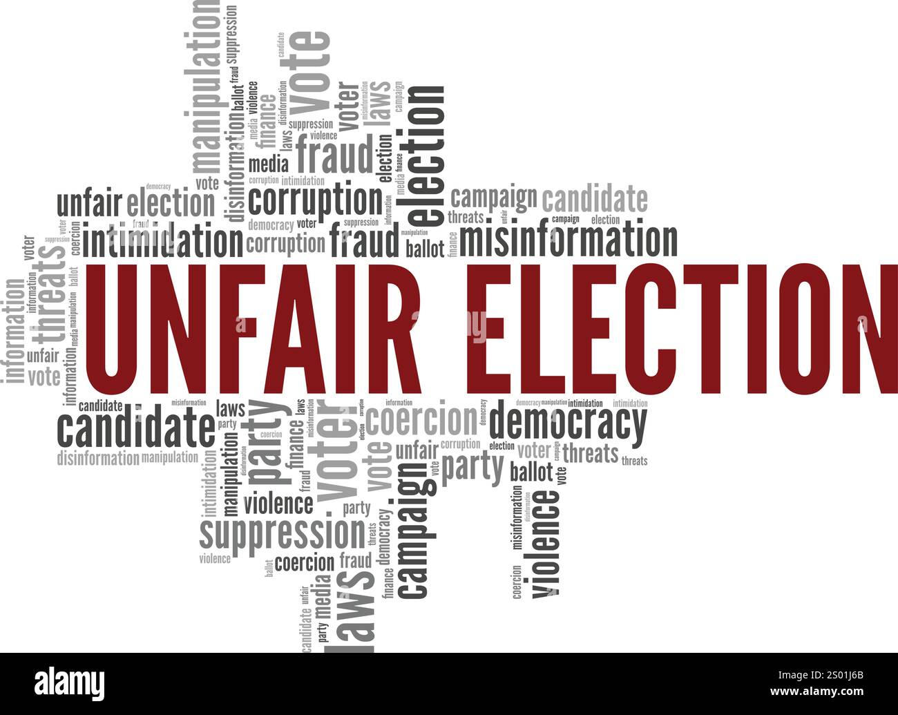 Unfair Election word cloud conceptual design isolated on white ...