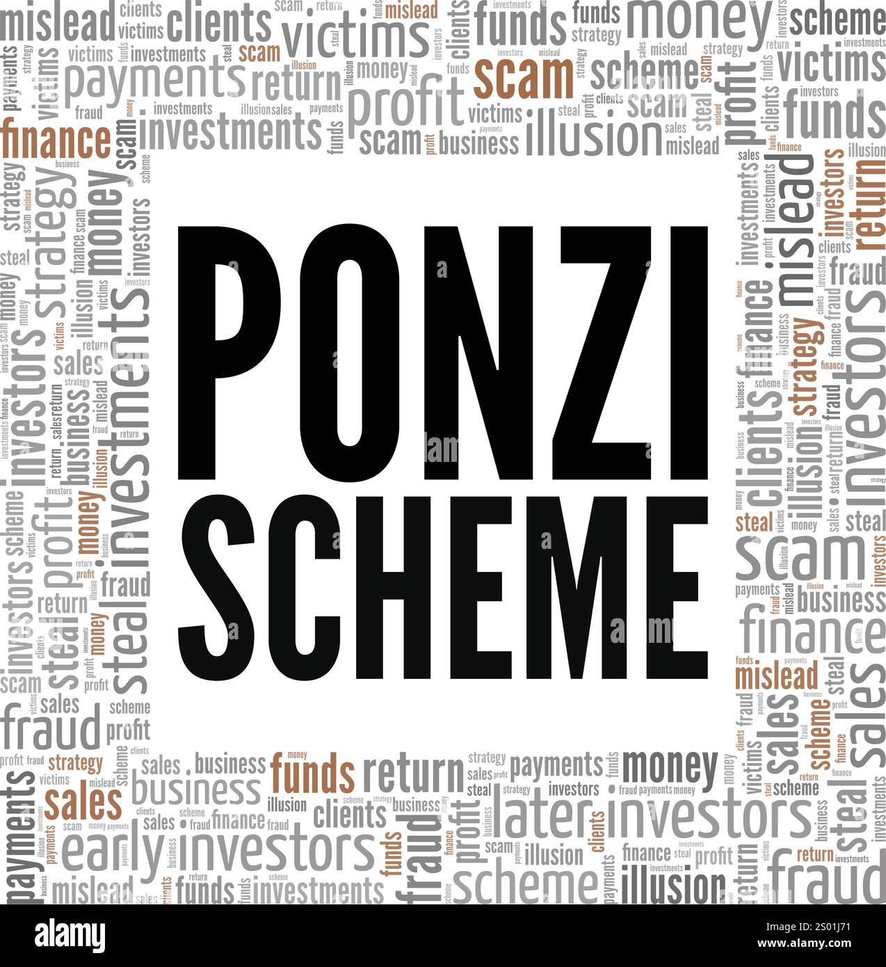 Ponzi Scheme word cloud conceptual design isolated on white background ...
