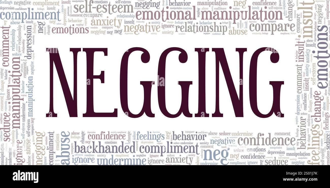 Negging word cloud conceptual design isolated on white background Stock ...