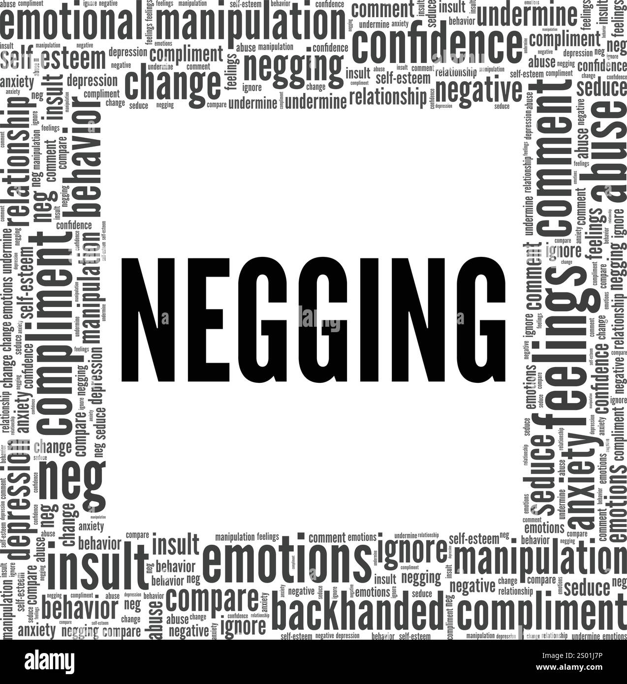 Negging word cloud conceptual design isolated on white background Stock ...