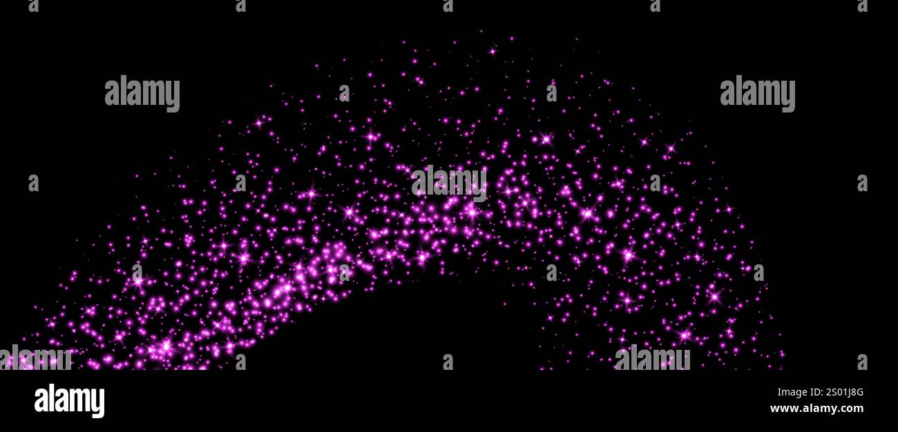 Pink stars and sparkles, magic star dust background, light effect with ...