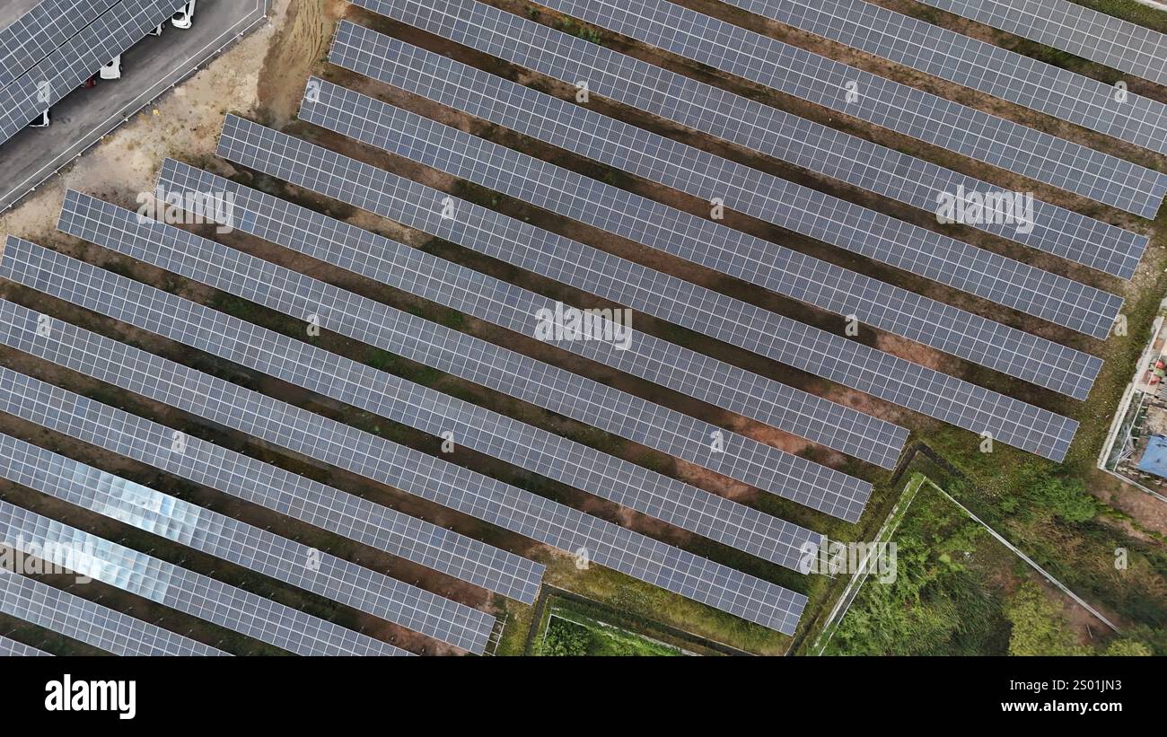 Numerous rows modern photovoltaic panels hi-res stock photography and ...