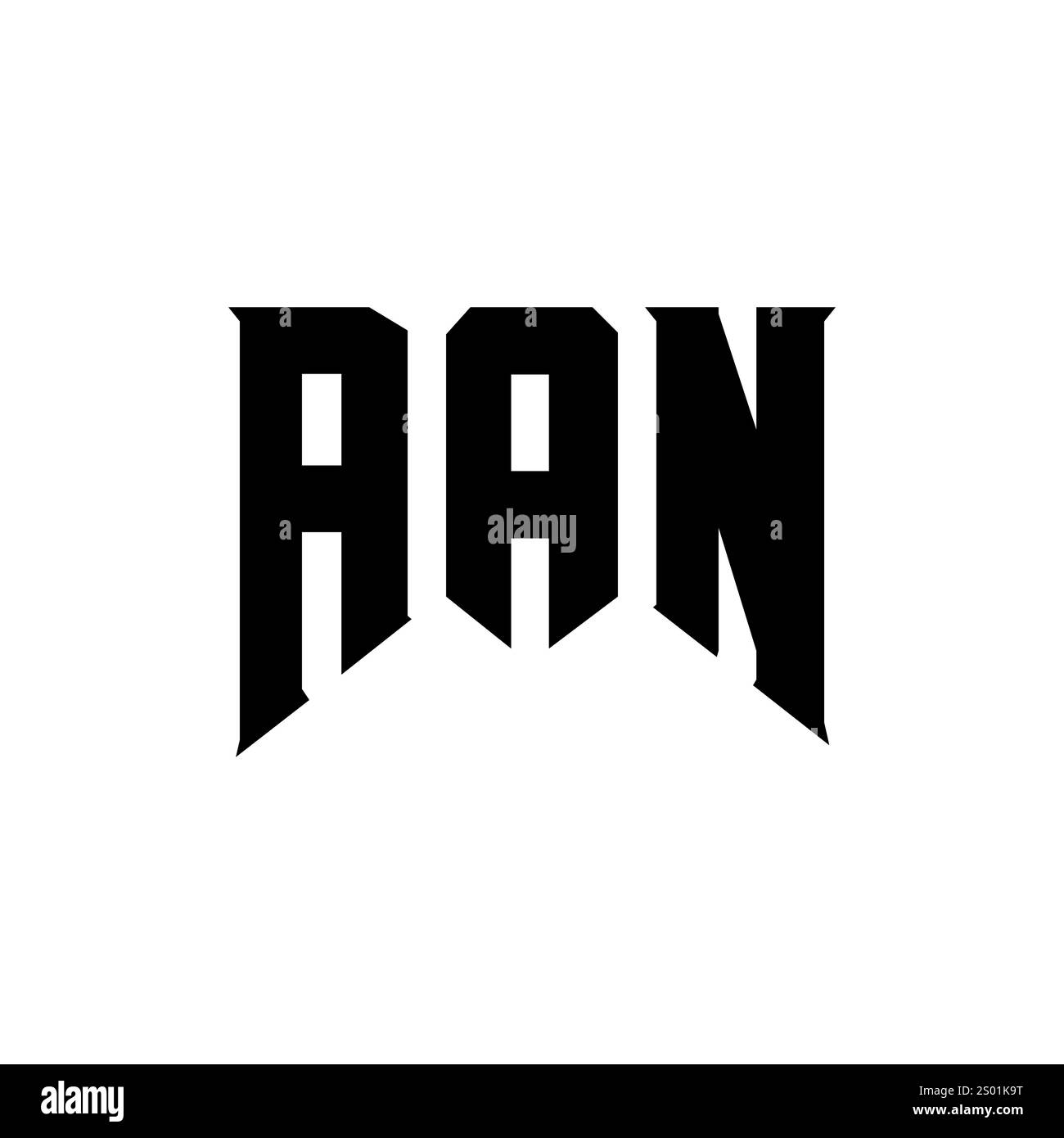 AAN letter logo design for technology company. AAN logo design black and white color combination ...
