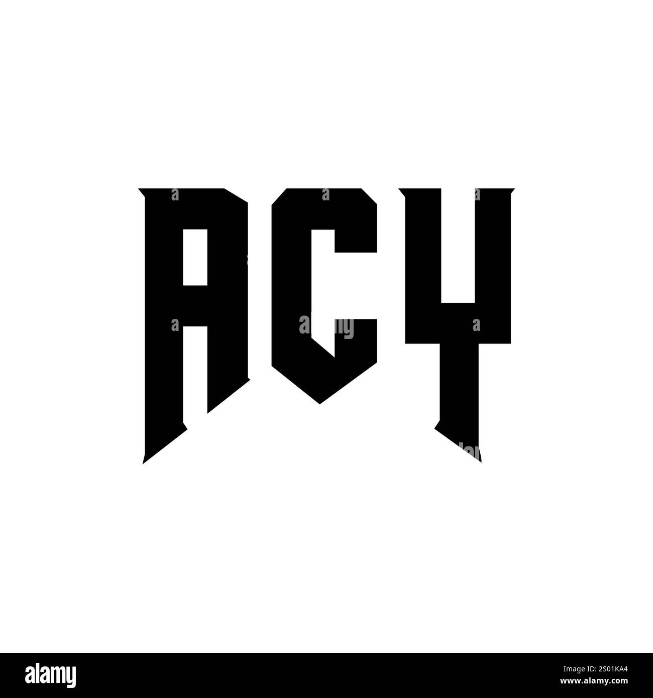ACY letter logo design for technology company. ACY logo design black and white color combination ...