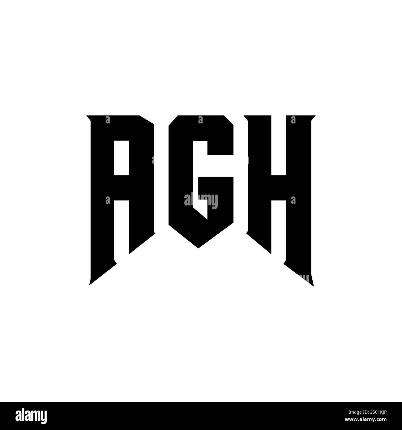 AGH letter logo design for technology company. AGH logo design black and white color combination ...