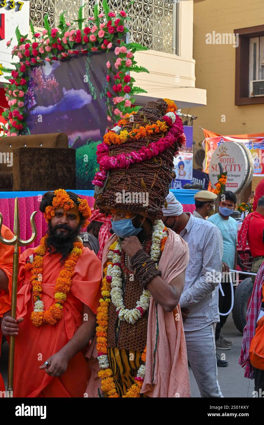 Haridwar, Uttarakhand, India - 13th April 2021 : Hindu sadhu wearing ...