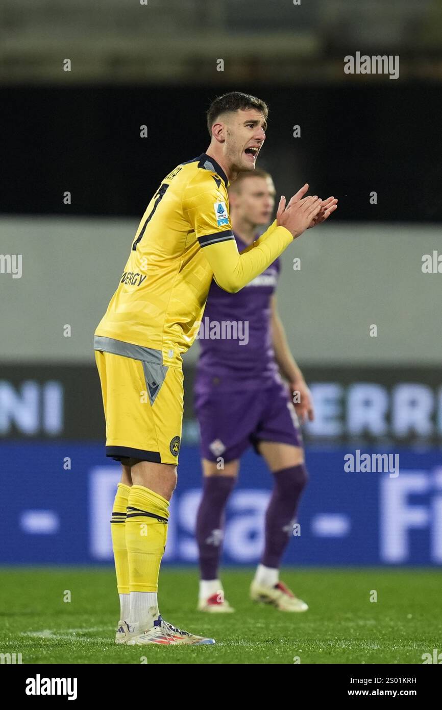 Udinese's Lorenzo Lucca celebrates after scoring the 1-1 goal for his ...