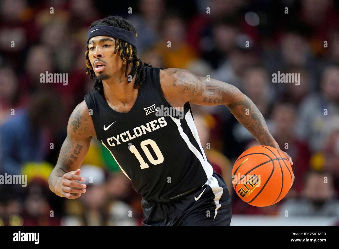 Iowa State guard Keshon Gilbert drives up court during the first half ...