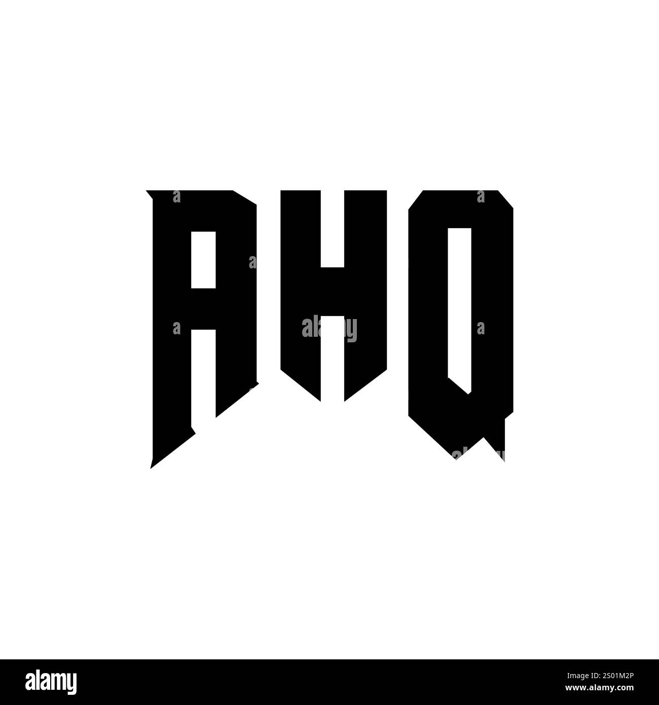 AHQ letter logo design for technology company. AHQ logo design black and white color combination ...