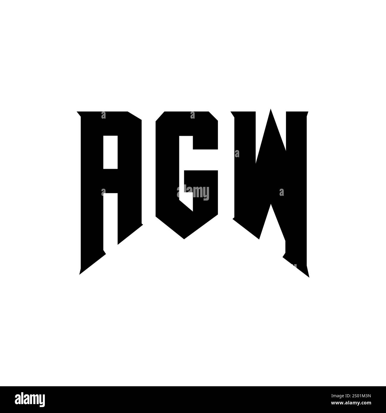 AGW letter logo design for technology company. AGW logo design black and white color combination ...