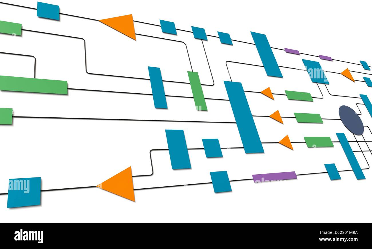 Close-up business flow chart, organigram. Close-up business flow chart ...