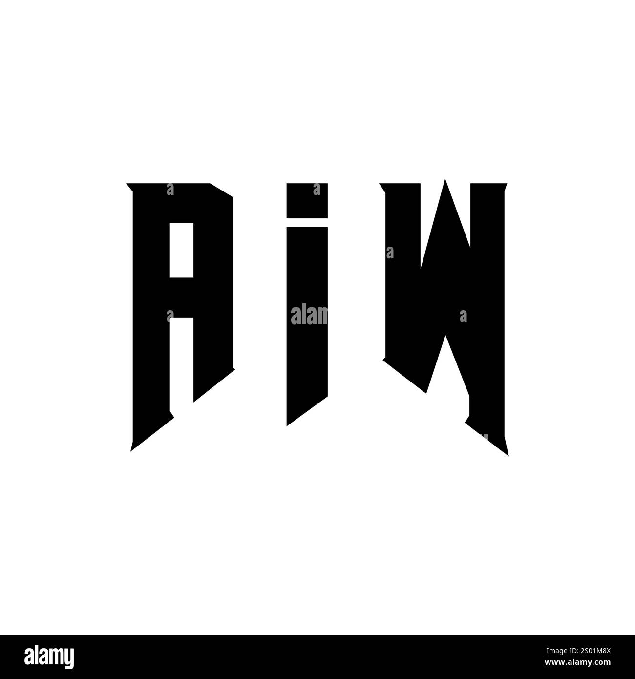 AIW letter logo design for technology company. AIW logo design black and white color combination ...