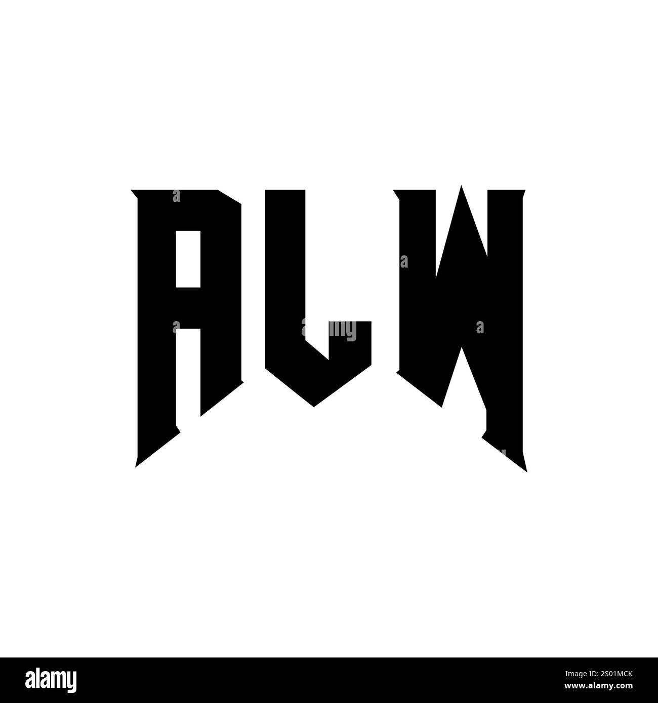 ALW letter logo design for technology company. ALW logo design black ...