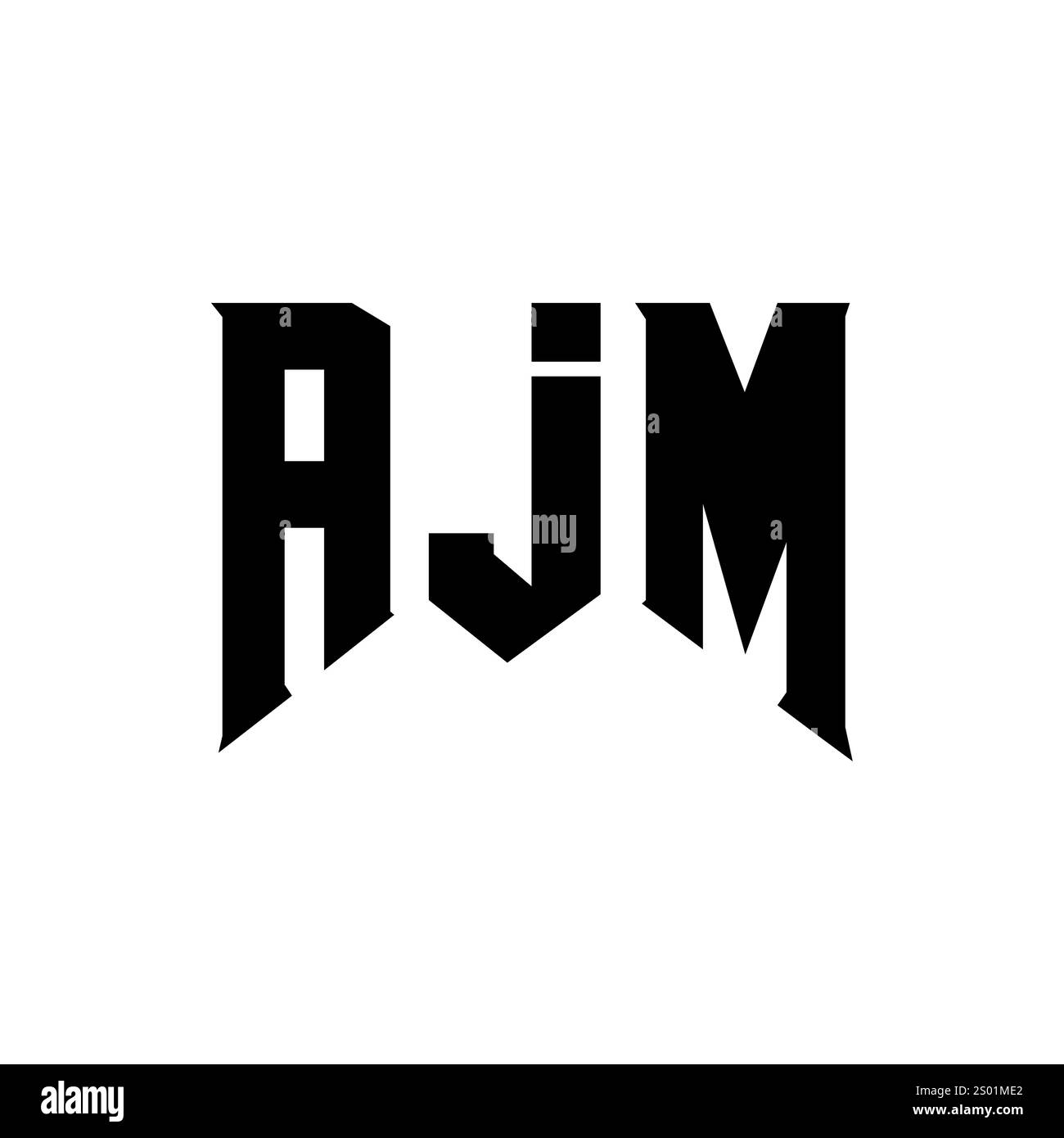 AJM letter logo design for technology company. AJM logo design black and white color combination ...