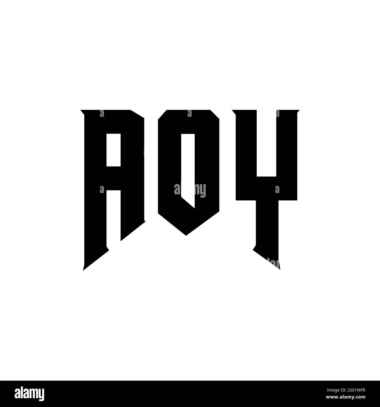 AOY letter logo design for technology company. AOY logo design black and white color combination ...