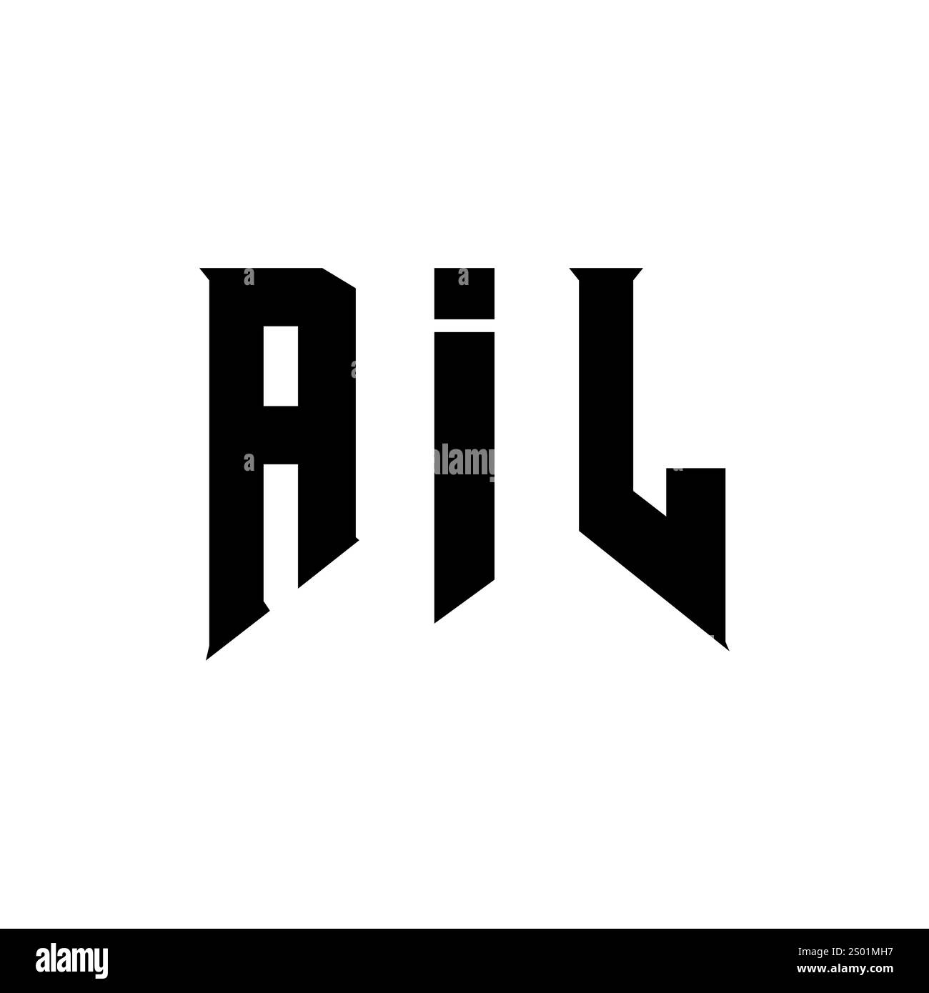 AIL letter logo design for technology company. AIL logo design black and white color combination ...