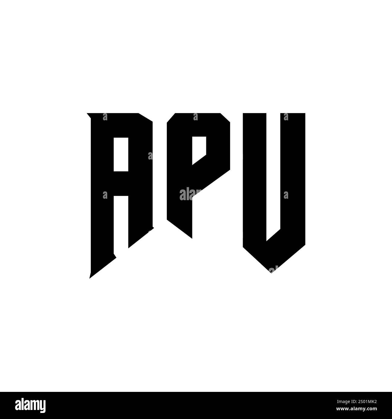 APU letter logo design for technology company. APU logo design black ...