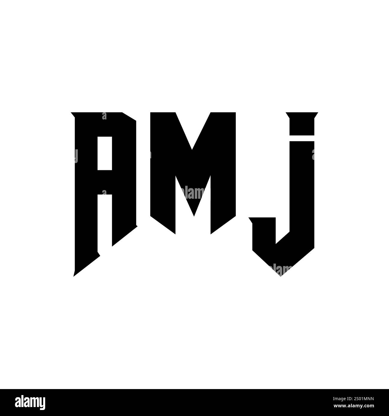 AMJ letter logo design for technology company. AMJ logo design black and white color combination ...