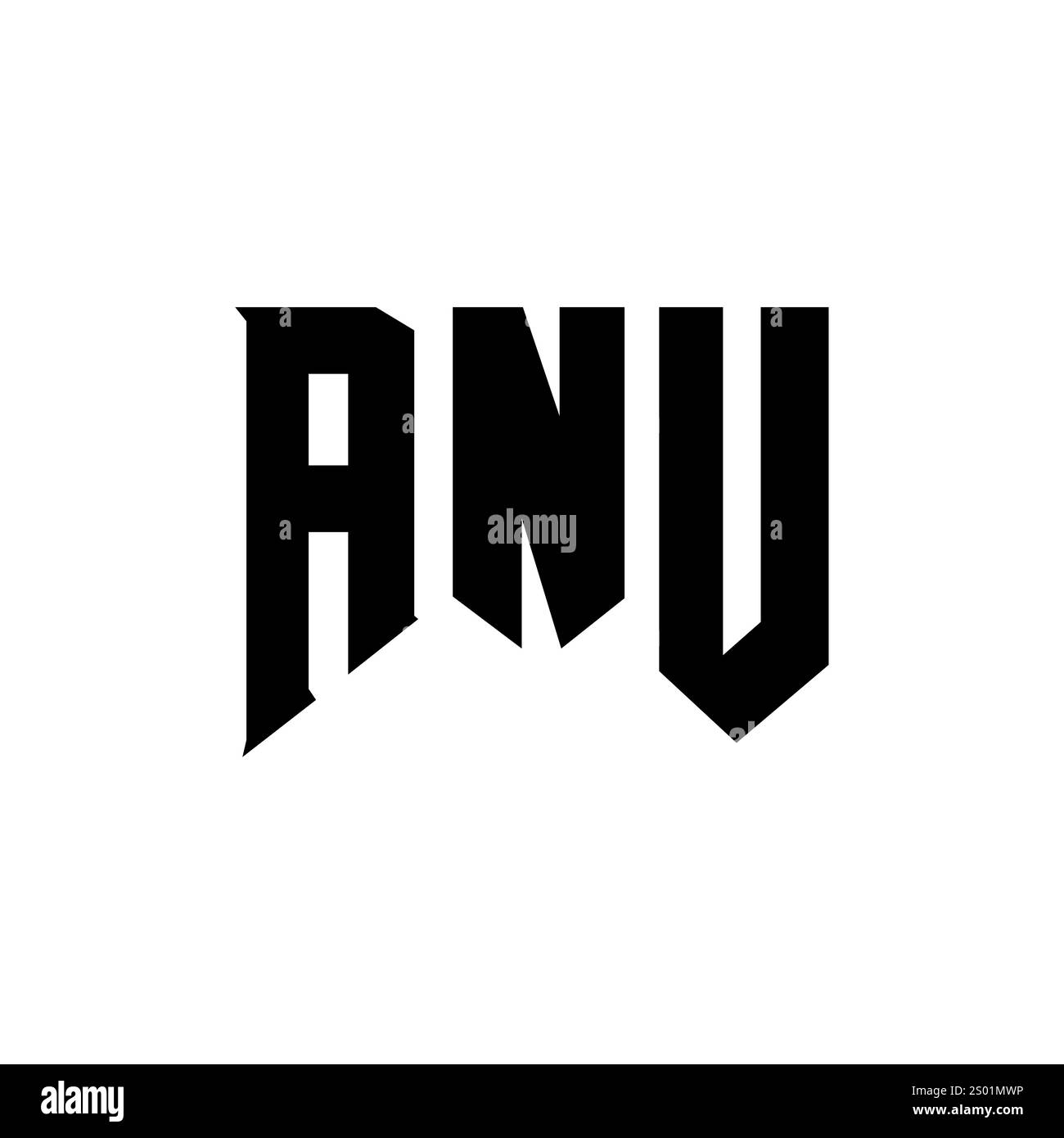 ANU letter logo design for technology company. ANU logo design black ...