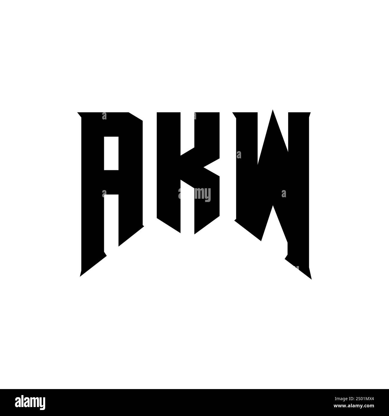 AKW letter logo design for technology company. AKW logo design black and white color combination ...