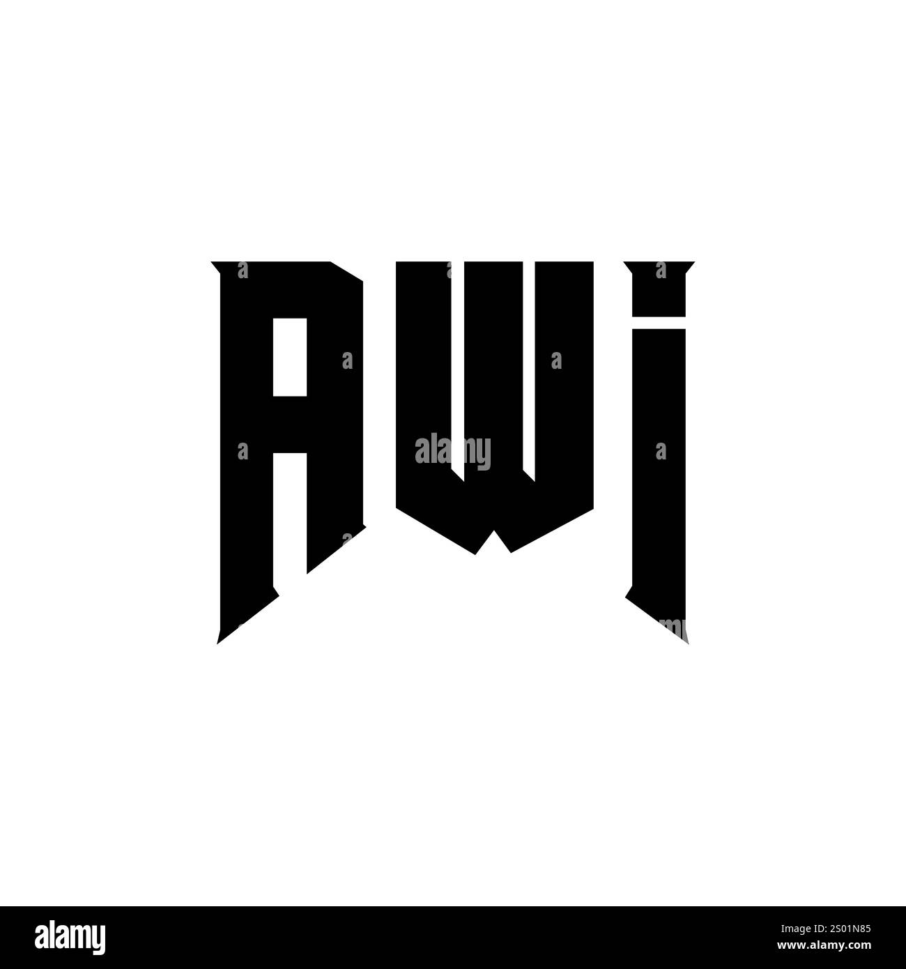 AWI letter logo design for technology company. AWI logo design black and white color combination ...