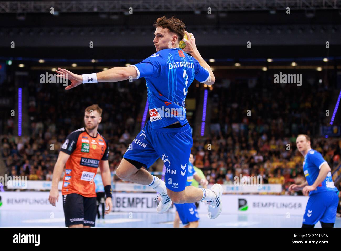 Max HAEFNER (TVB Stuttgart, #03) erzielt ein Tor, Aktion, Torwurf TVB Stuttgart (TVB) vs. Rhein ...