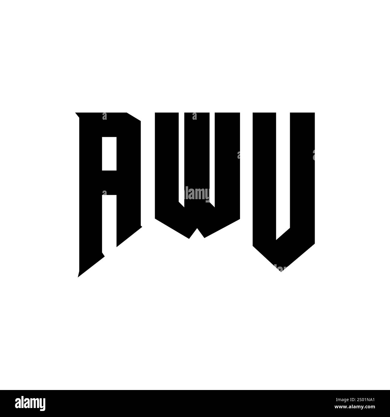 AWU letter logo design for technology company. AWU logo design black ...