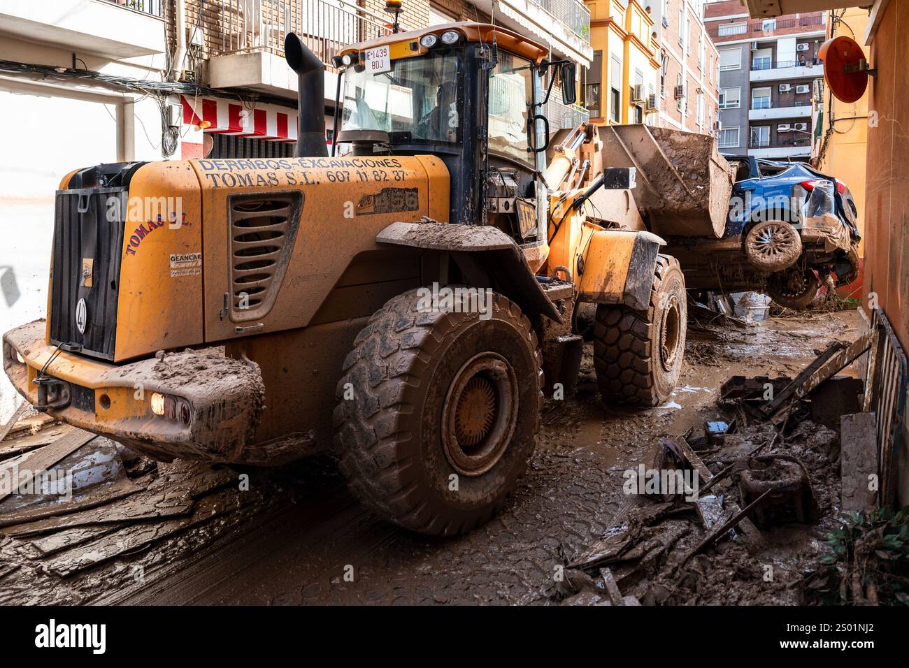 DANA flooding effects. Flood impacts, Valencia, Spain Stock Photo - Alamy